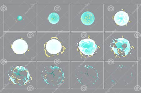 Lightning Explosion Special Effect Animation Frames Stock Vector ...