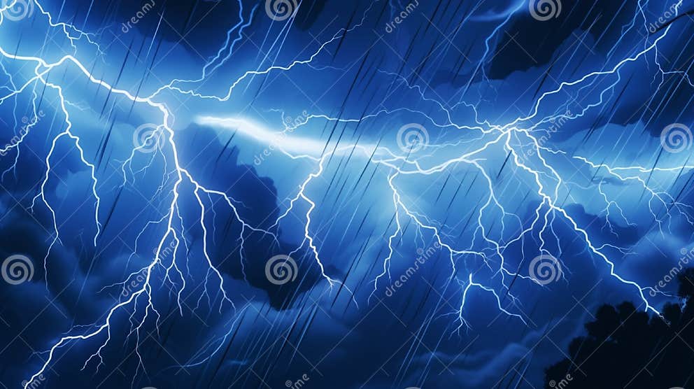 Lightning-filled, Blank Blue Comic Cartoon Frame Background Template ...