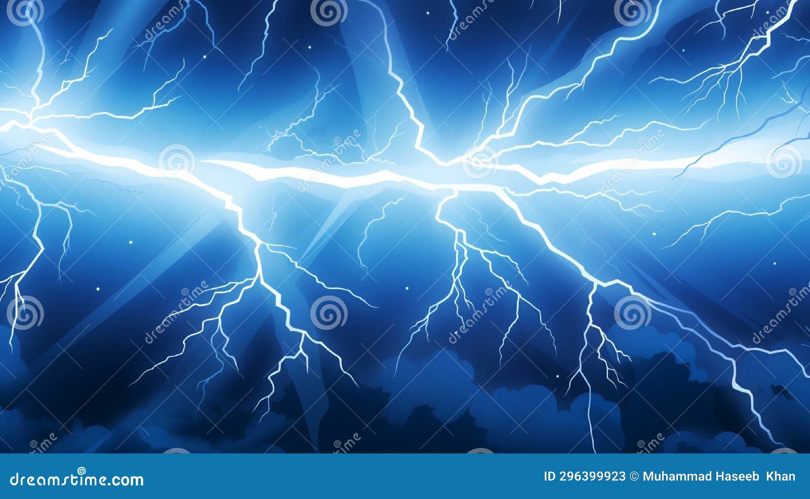 Lightning-filled, Blank Blue Comic Cartoon Frame Background Template ...