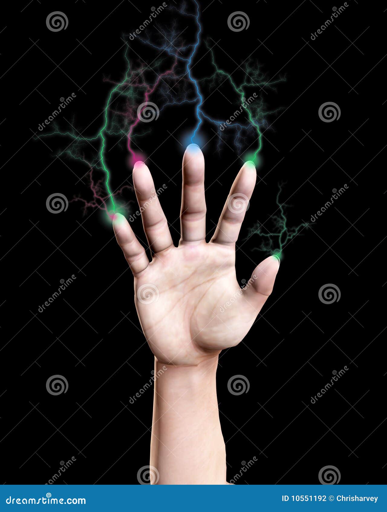Lightning Fingers stock photo. Image of electricity, powerful - 10551192