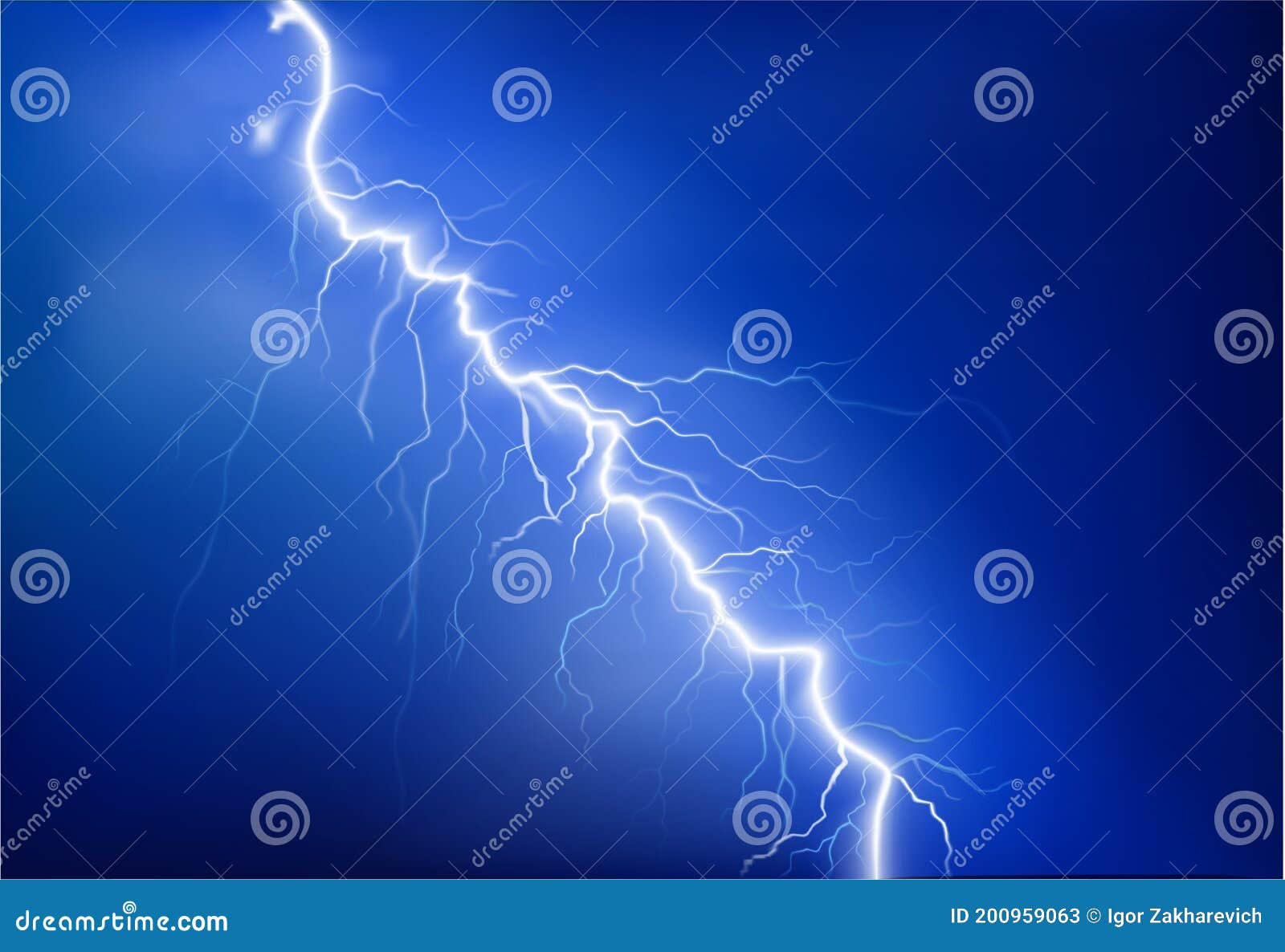 Lightning Flash on Blue Background Stock Vector - Illustration of blue ...