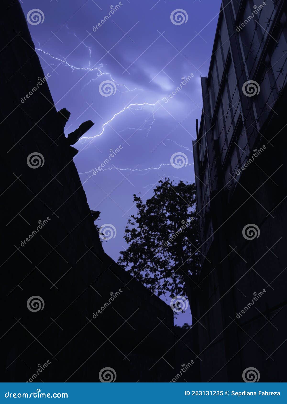 Lightning Flash Caught on Camera Stock Image - Image of flash ...