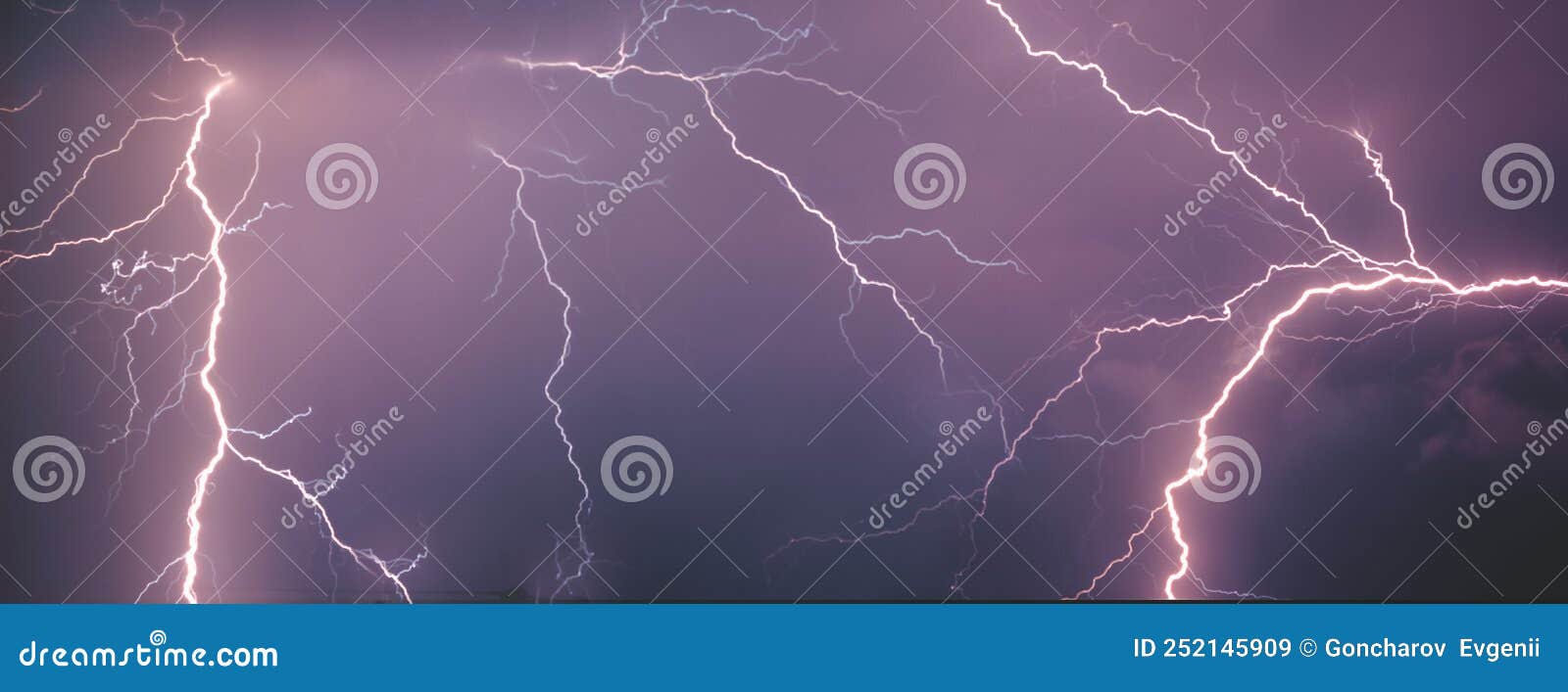 Lightning Flash on Dark Background, Banner Design. Thunderstorm Stock ...