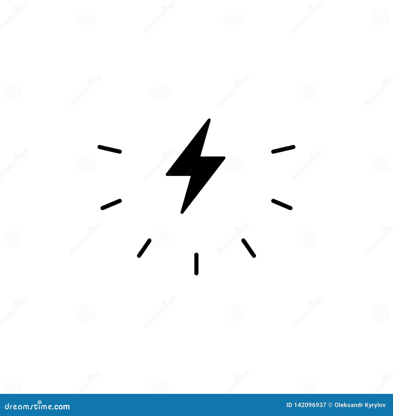 Lightning or Flash Icon with Rays. Flash Vector Illustration Isolated ...