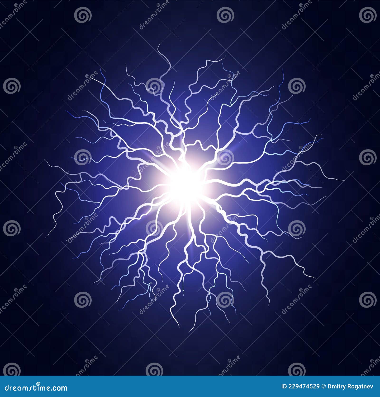 Thunder Spark, Electric Flash Vector Background. Electricity ...