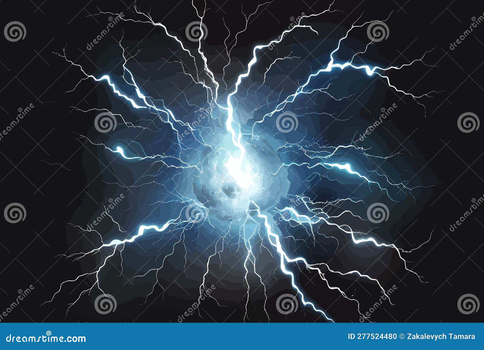 Lightning Flash Light Thunder Spark. Vector Illustratiion Stock ...
