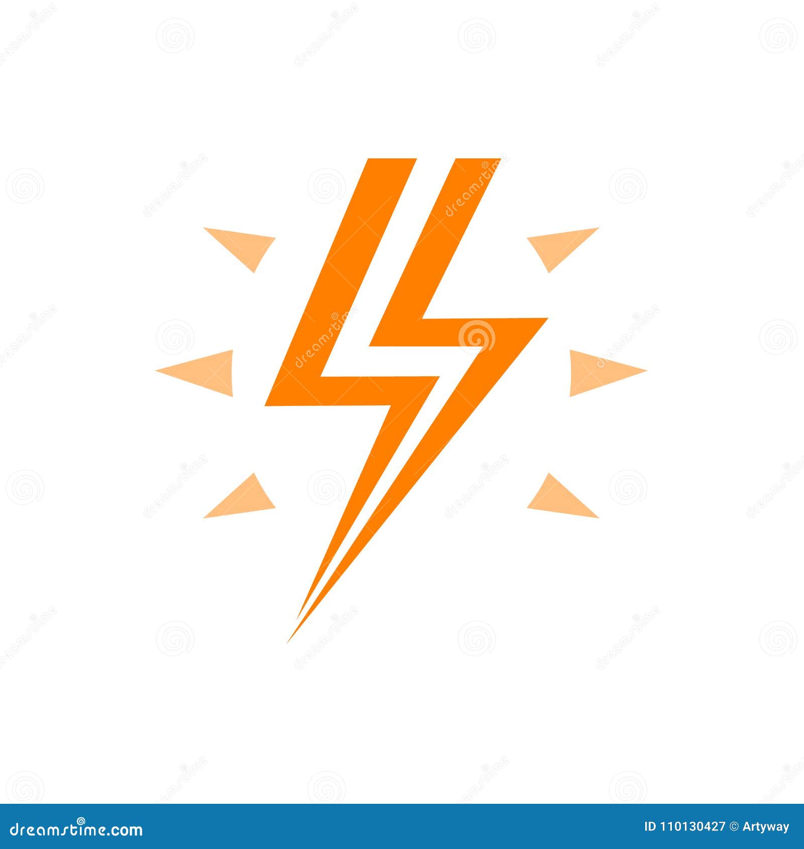 Lightning with Flash Orange Vector Logo, Energy Symbol and Warning of ...