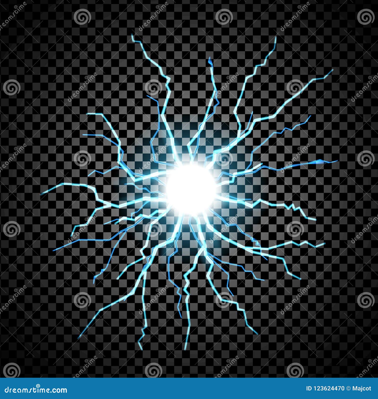 Lightning Flash on Transparent Background Stock Vector - Illustration ...
