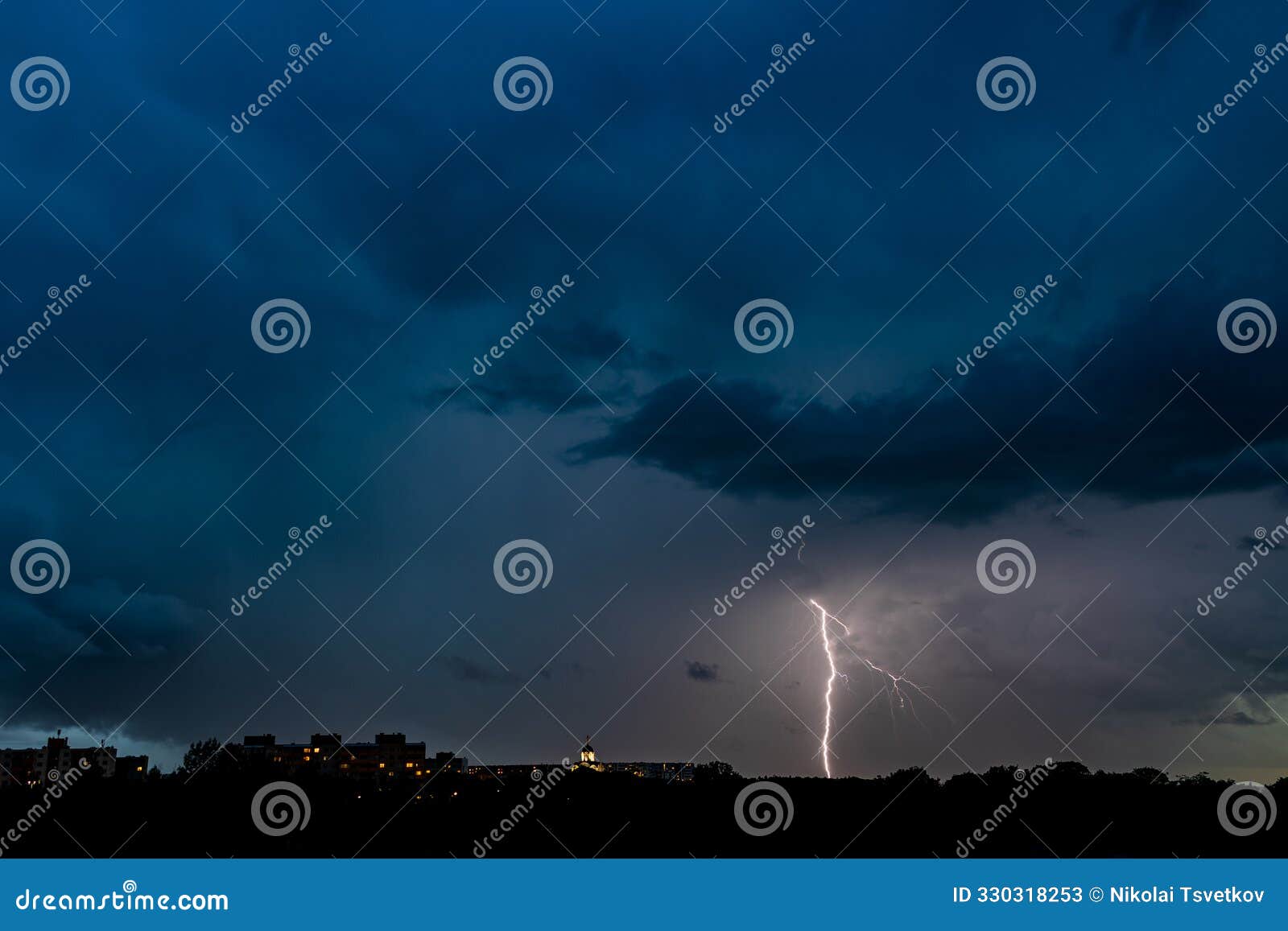 Lightning Flashes in the Night Sky Stock Image - Image of climate ...