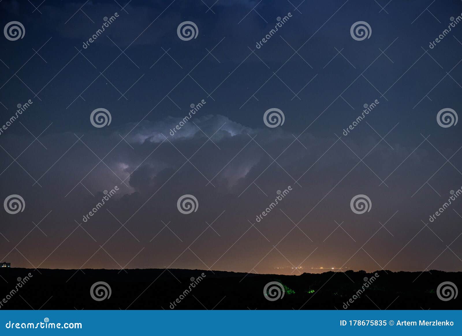 Lightning Flashes in a Sky during a Strong Stock Image - Image of dark ...