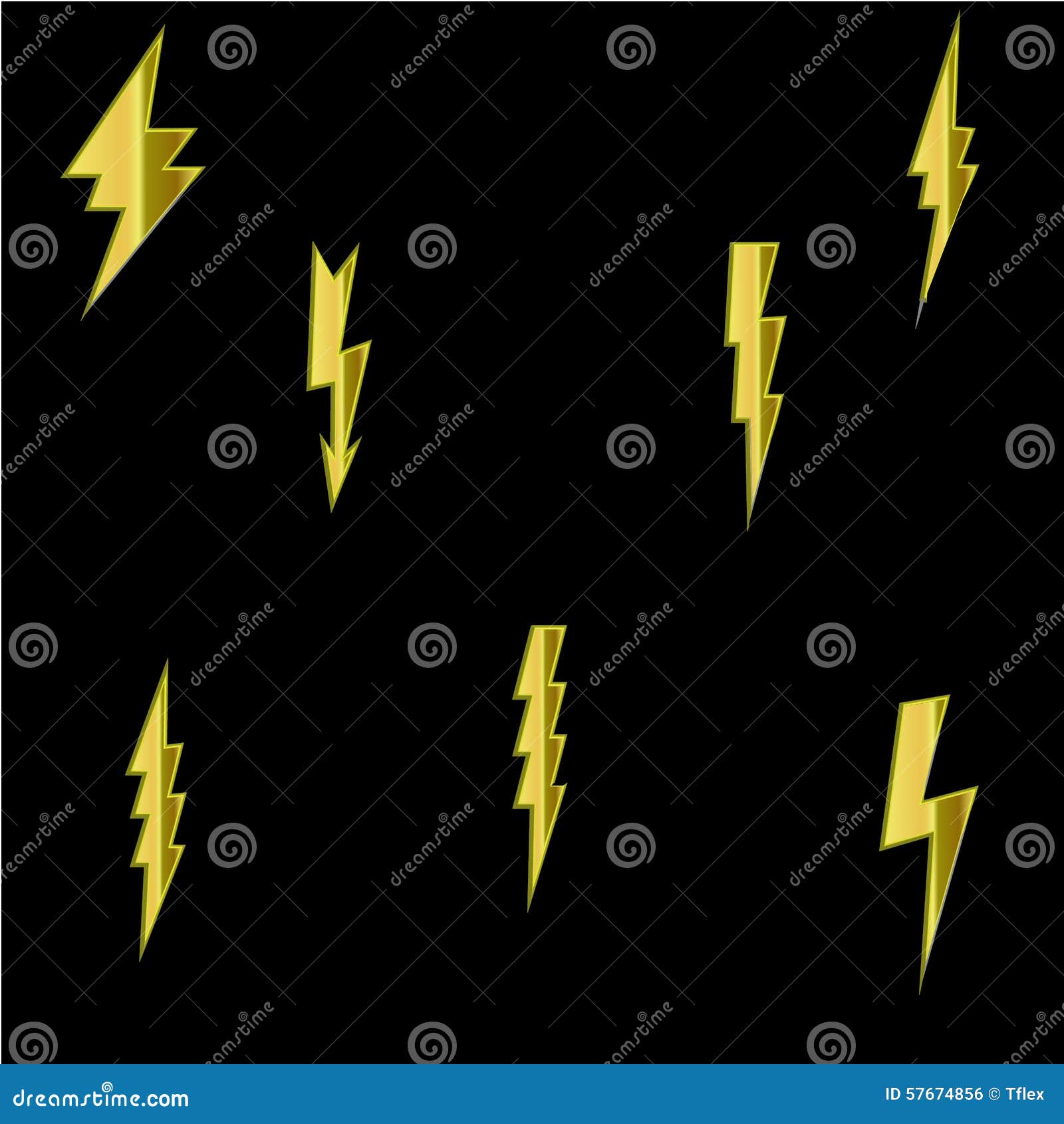Set Of 8 Lightning Flat Icons. Thunderbolts Icons Isolated On White ...