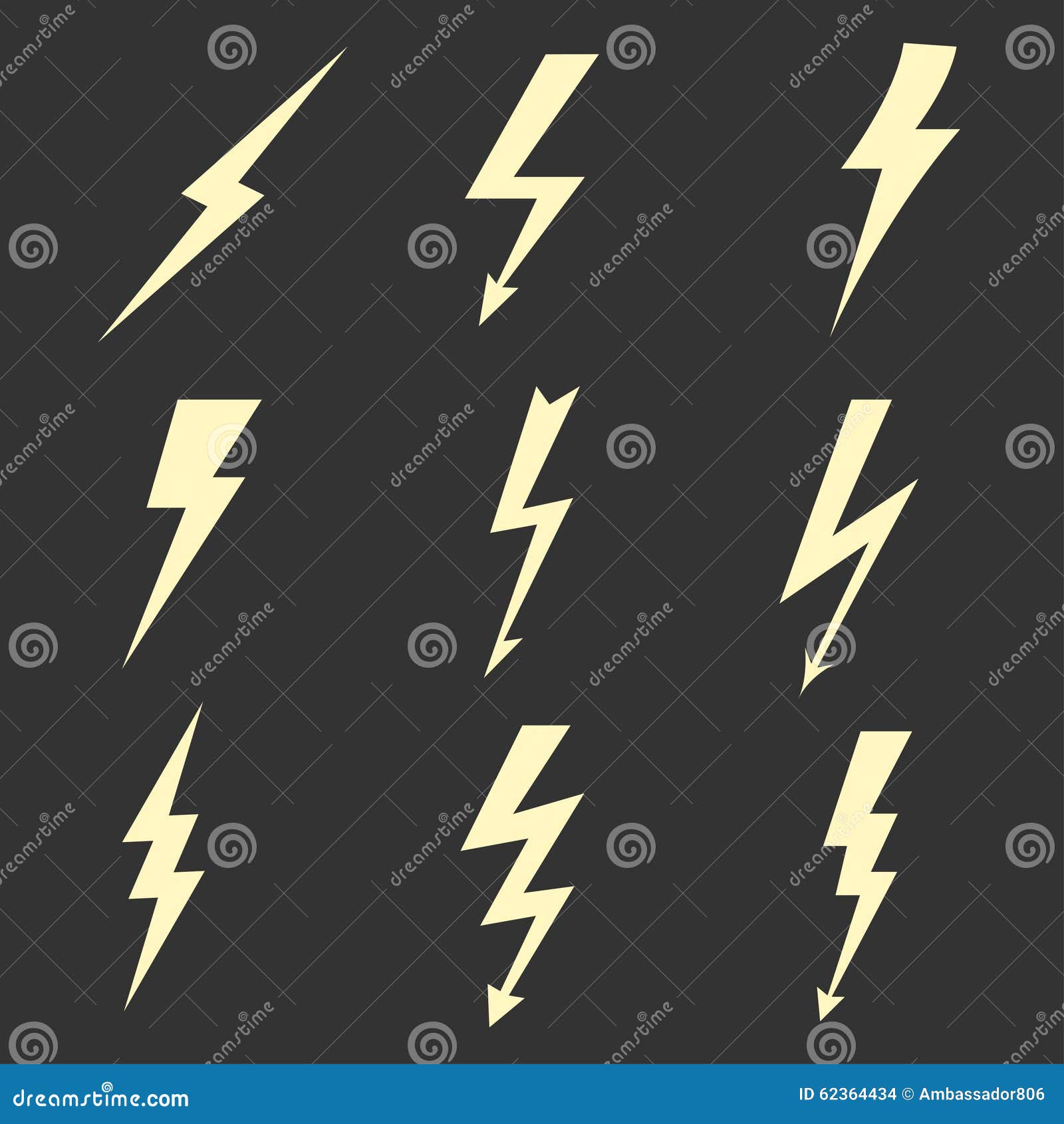 Lightning Flat Icons. Simple Icon Storm Or Thunder And Lightnin Royalty ...