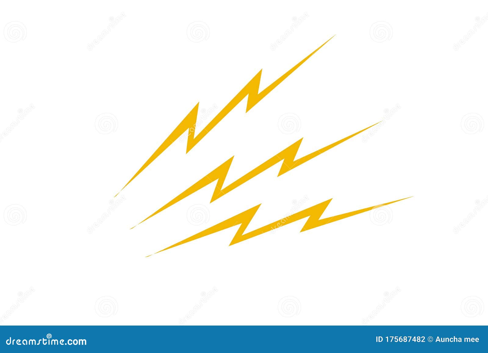 Set Of 8 Lightning Flat Icons. Thunderbolts Icons Isolated On White ...