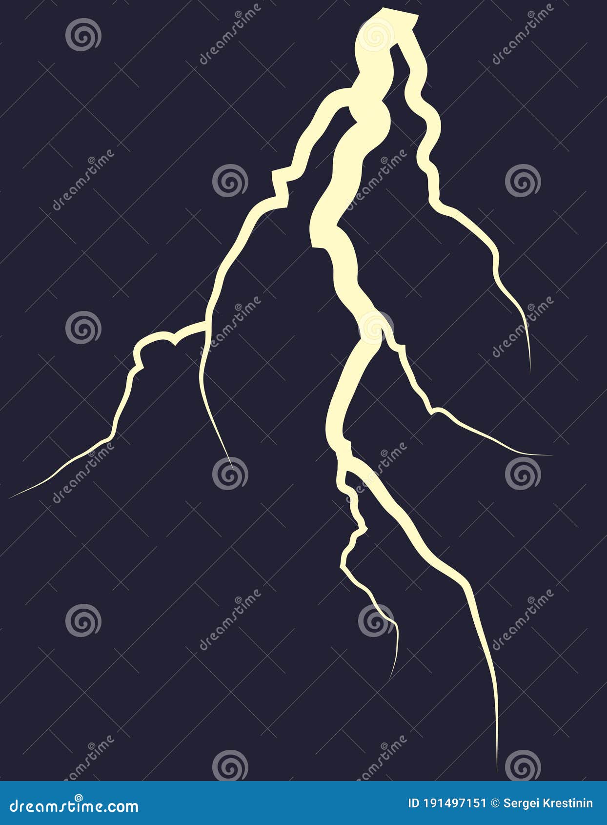 Lightning in flat style stock illustration. Illustration of electricity ...