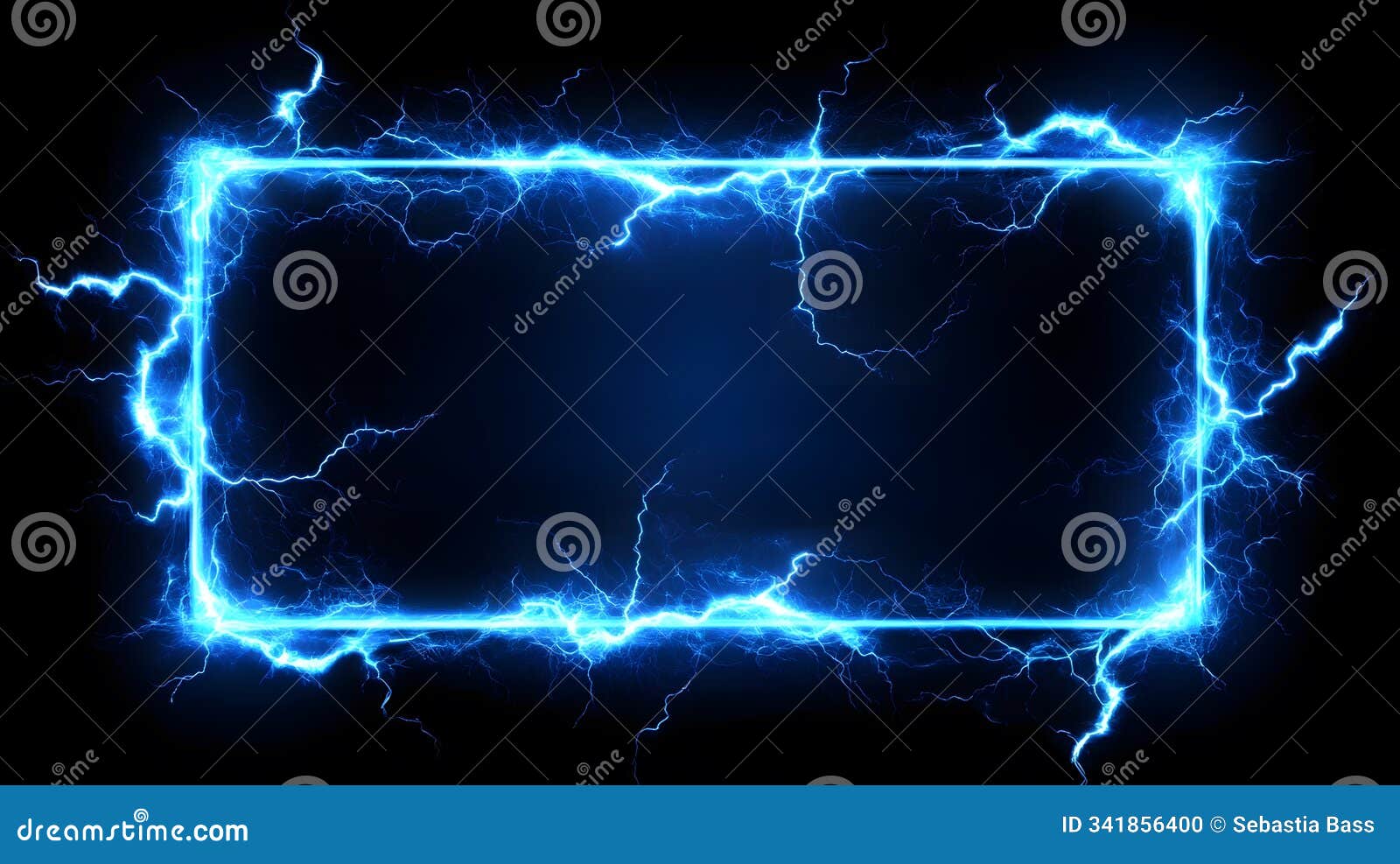 Lightning Frames, Blue Electric Borders of Rectangular and Square ...