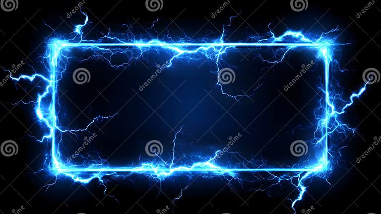 Lightning Frames, Blue Electric Borders of Rectangular and Square ...