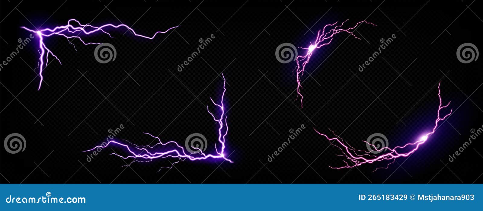 Lightning Frames, Electric Purple Flash Borders Stock Vector ...