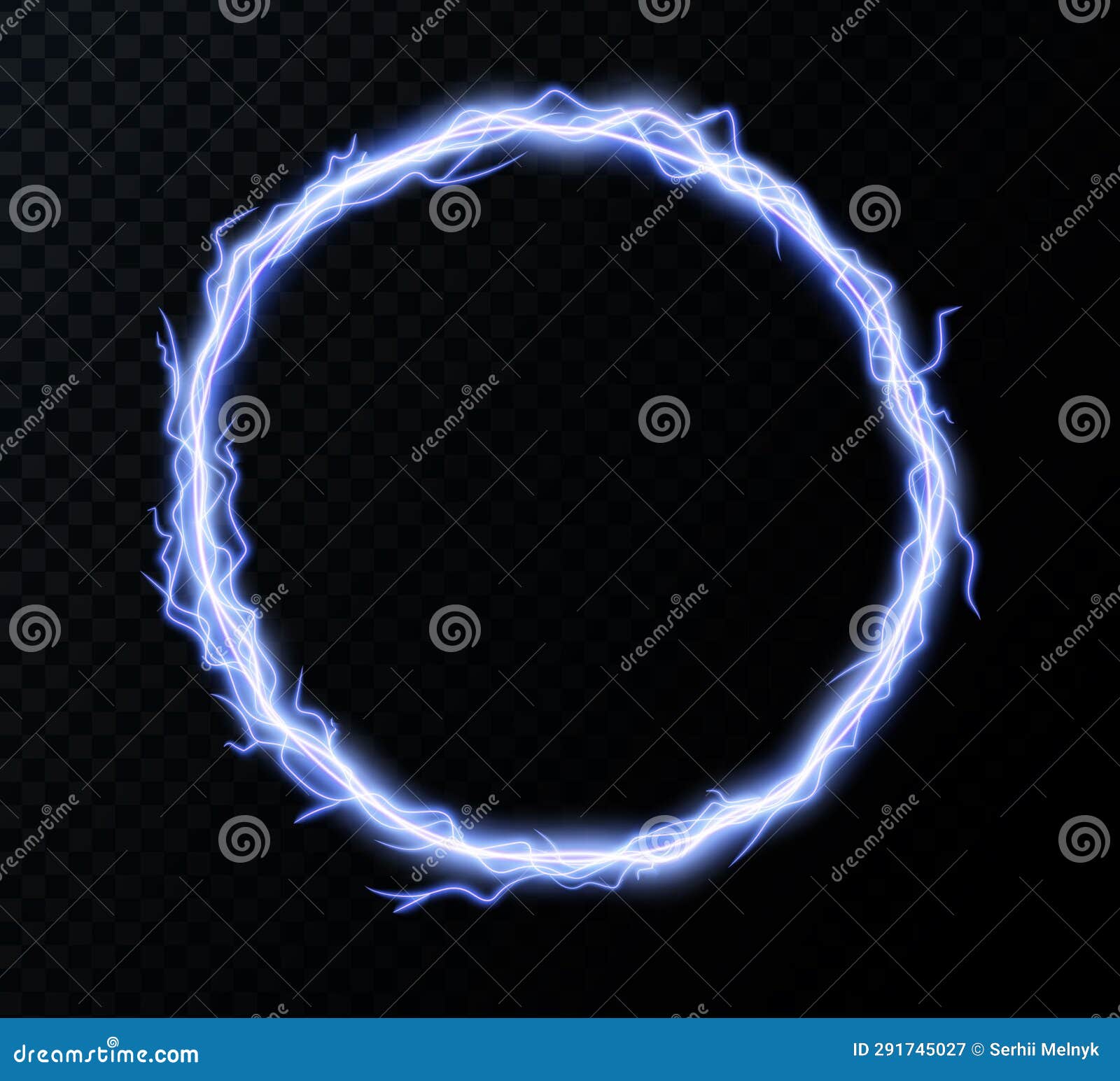 Lightning Frames, Blue Electric Borders Vector Set Stock Photo ...