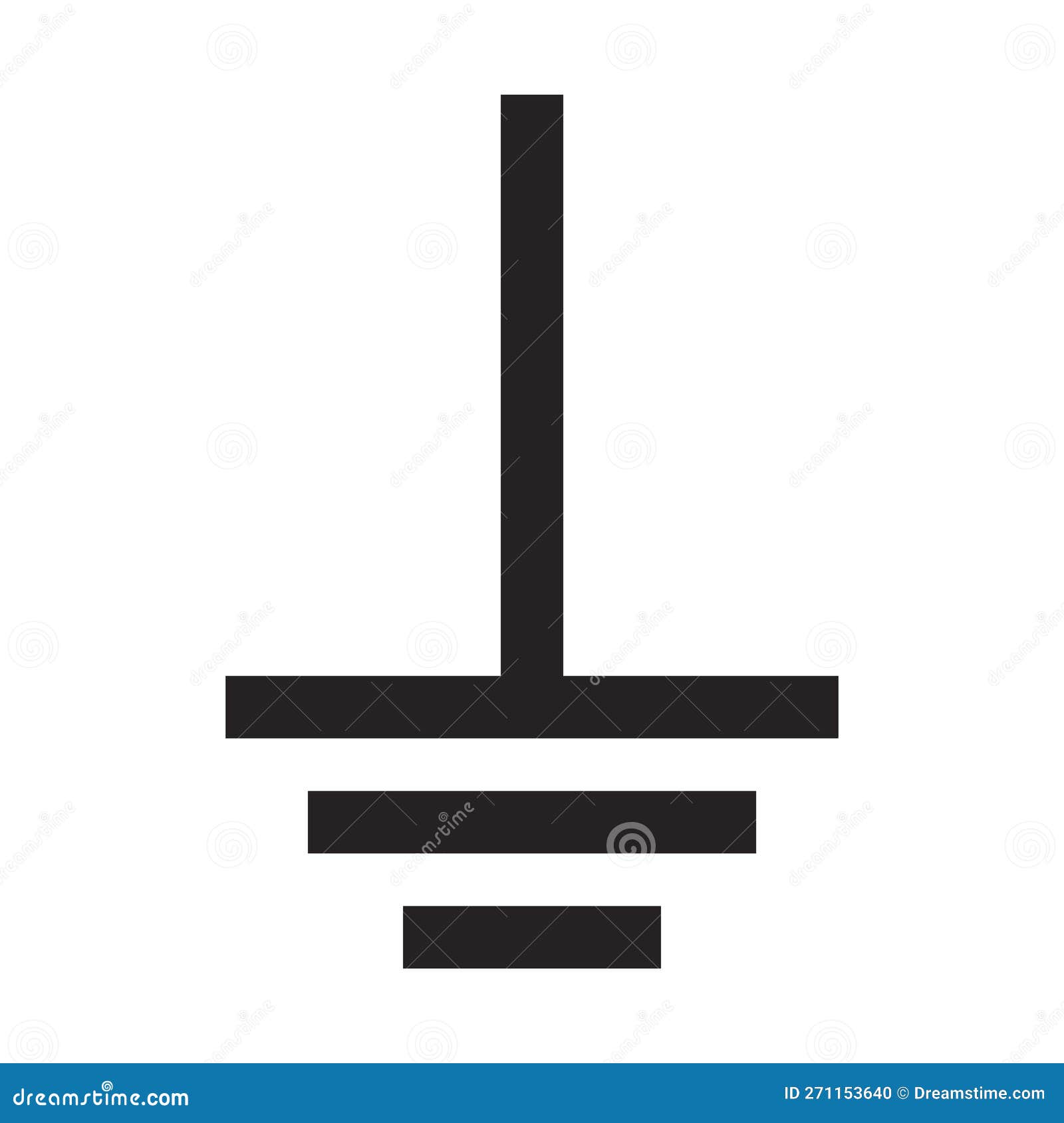 Ground Icon, Sign. Electrical Symbol Isolated On White Background. ESD ...