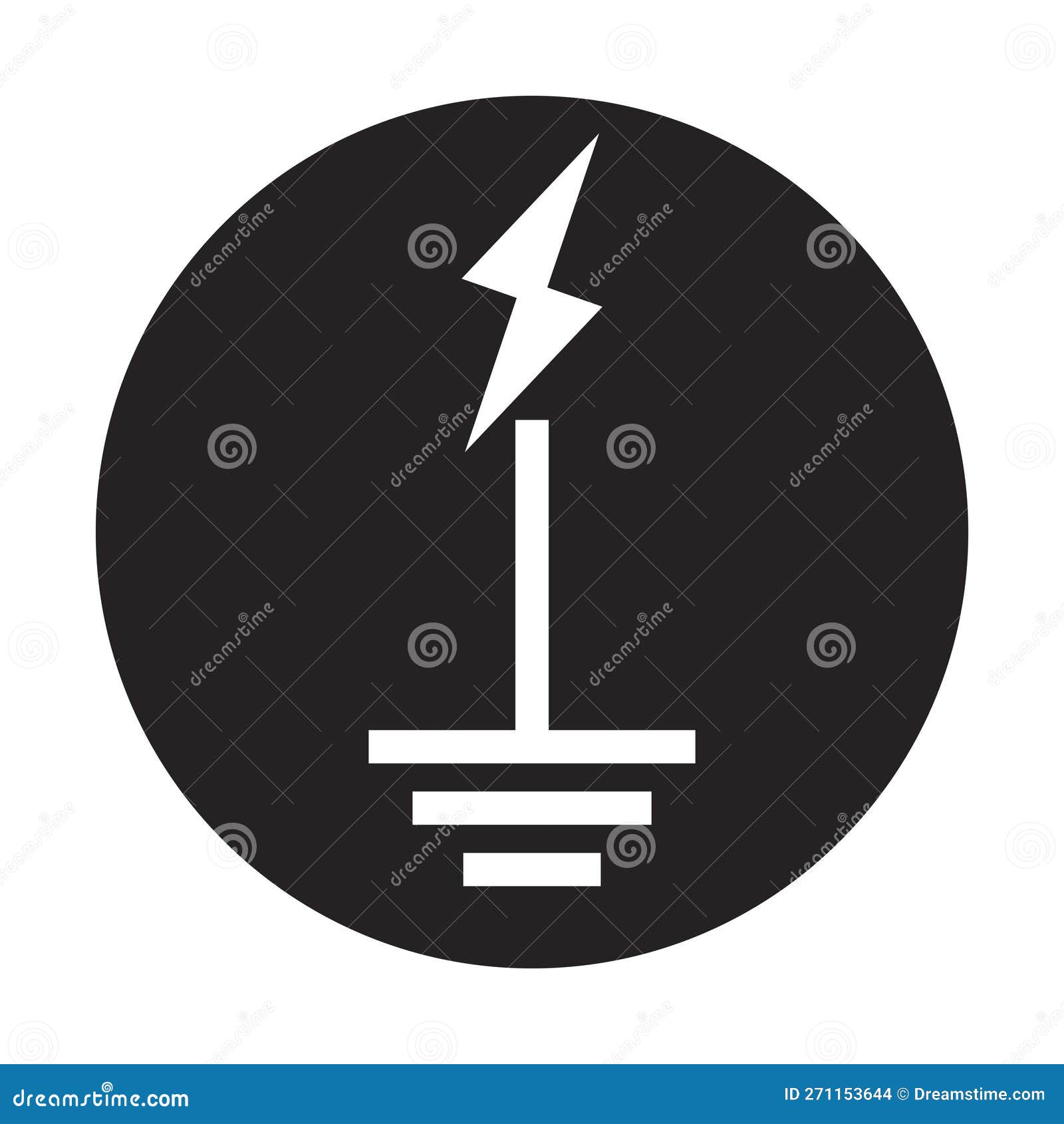 Lightning ground icon stock vector. Illustration of grounding - 271153644