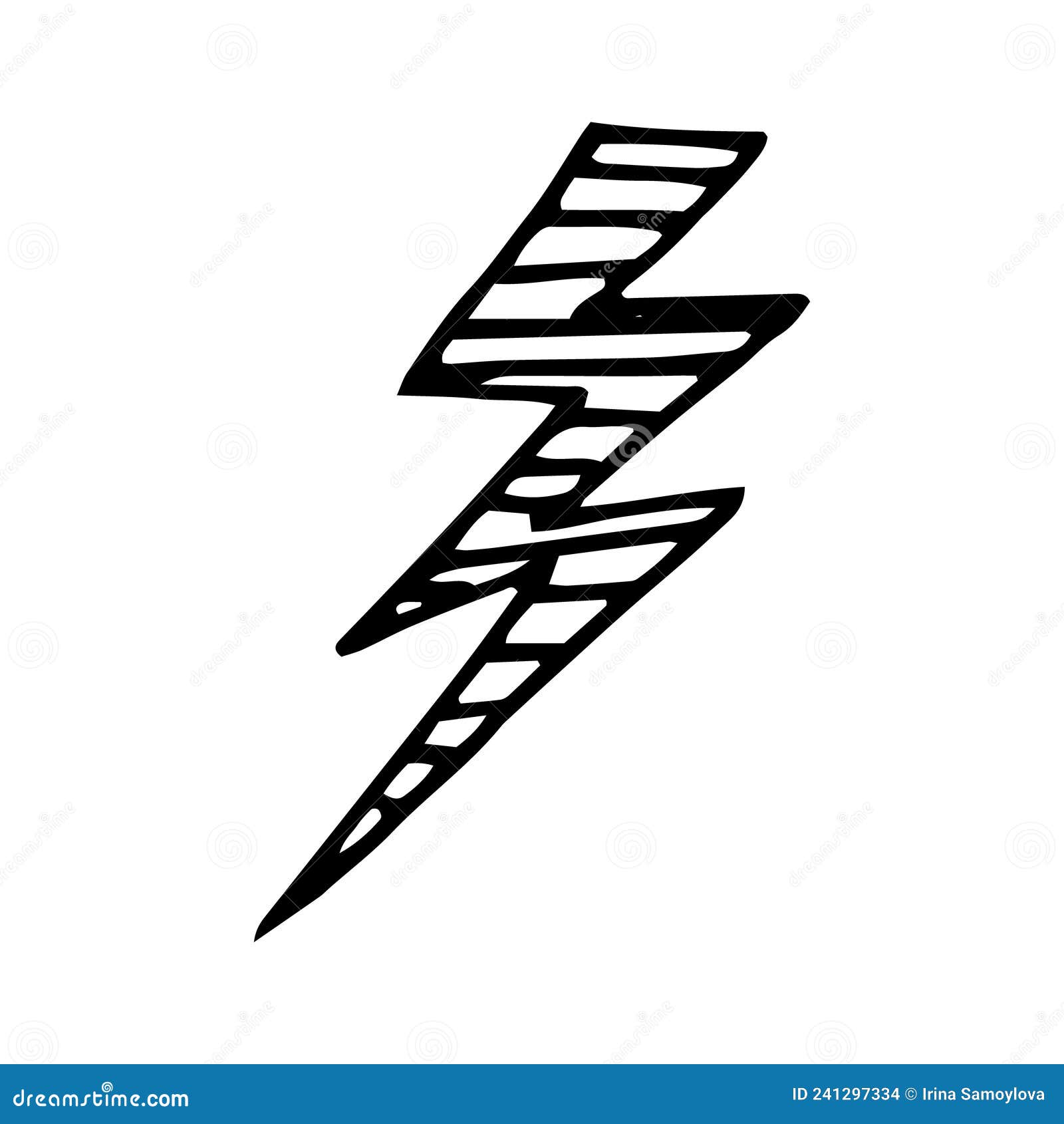 Lightning Hand Drawn Doodle, Vector. Icon, Sticker. Stock Vector ...