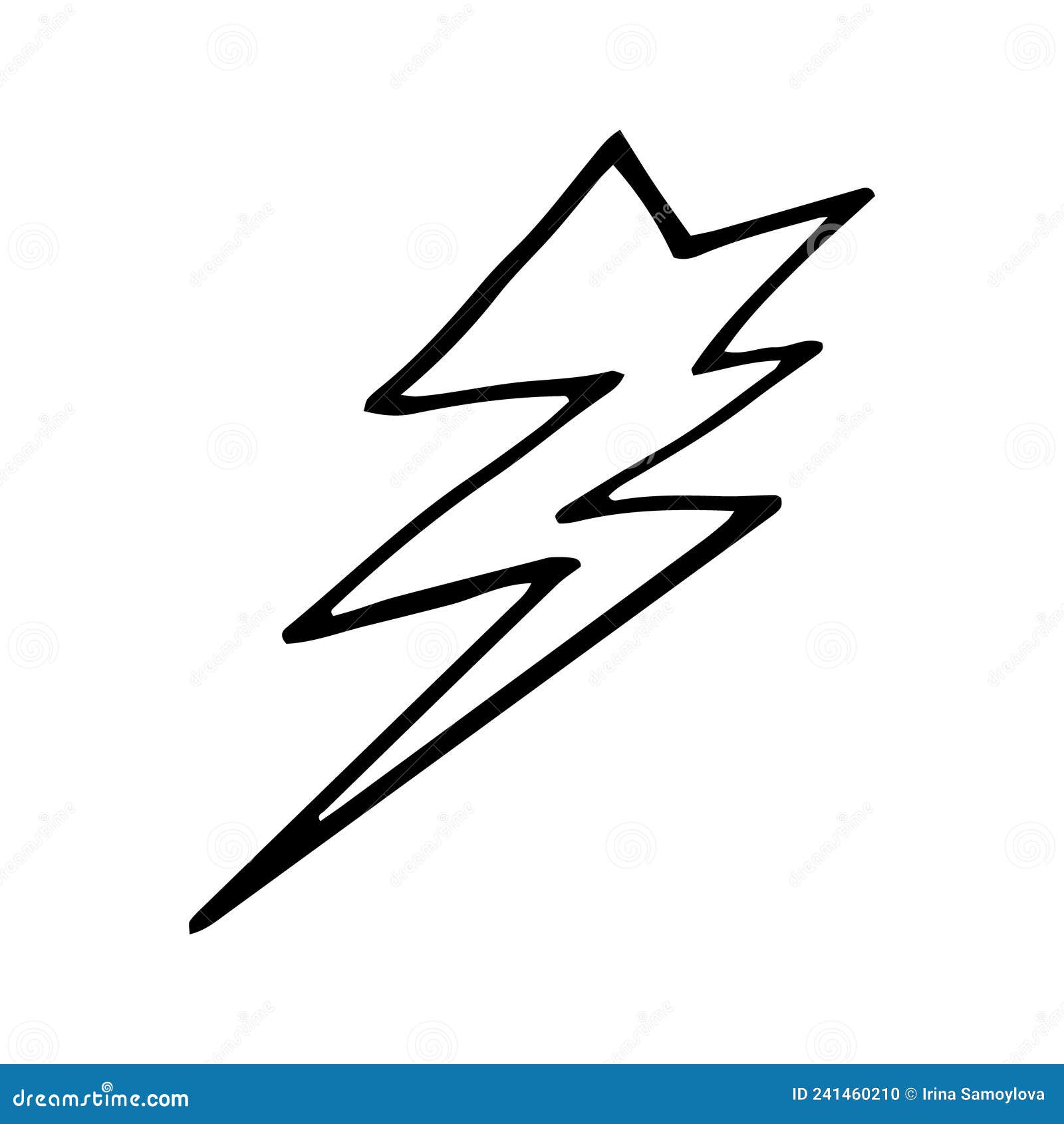 Lightning Hand Drawn Doodle, Vector. Icon, Sticker. Stock Vector ...