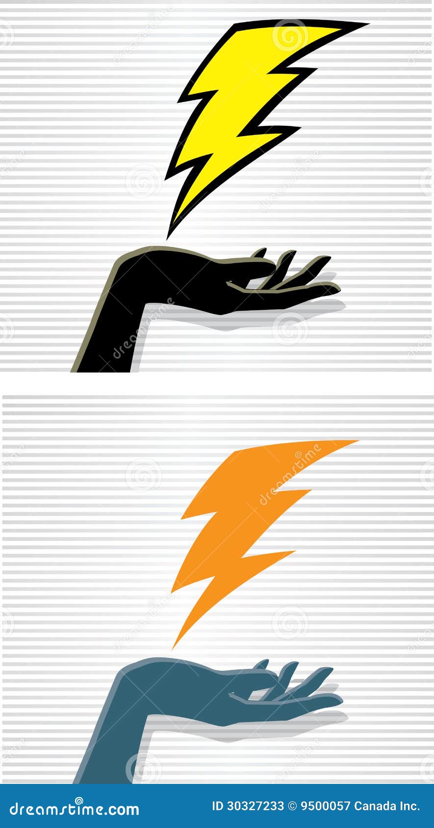 Lightning hand stock vector. Illustration of physics - 30327233