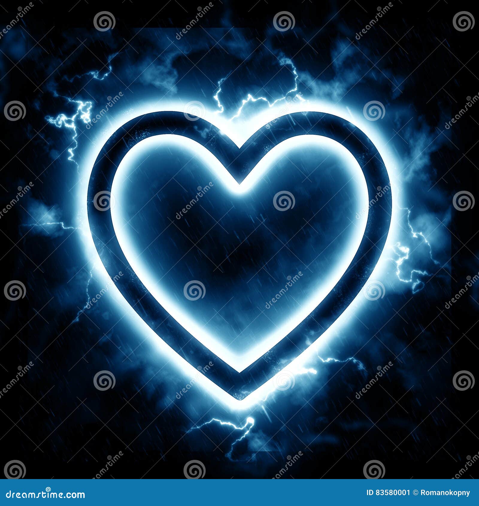 Lightning heart stock illustration. Illustration of feeling - 83580001