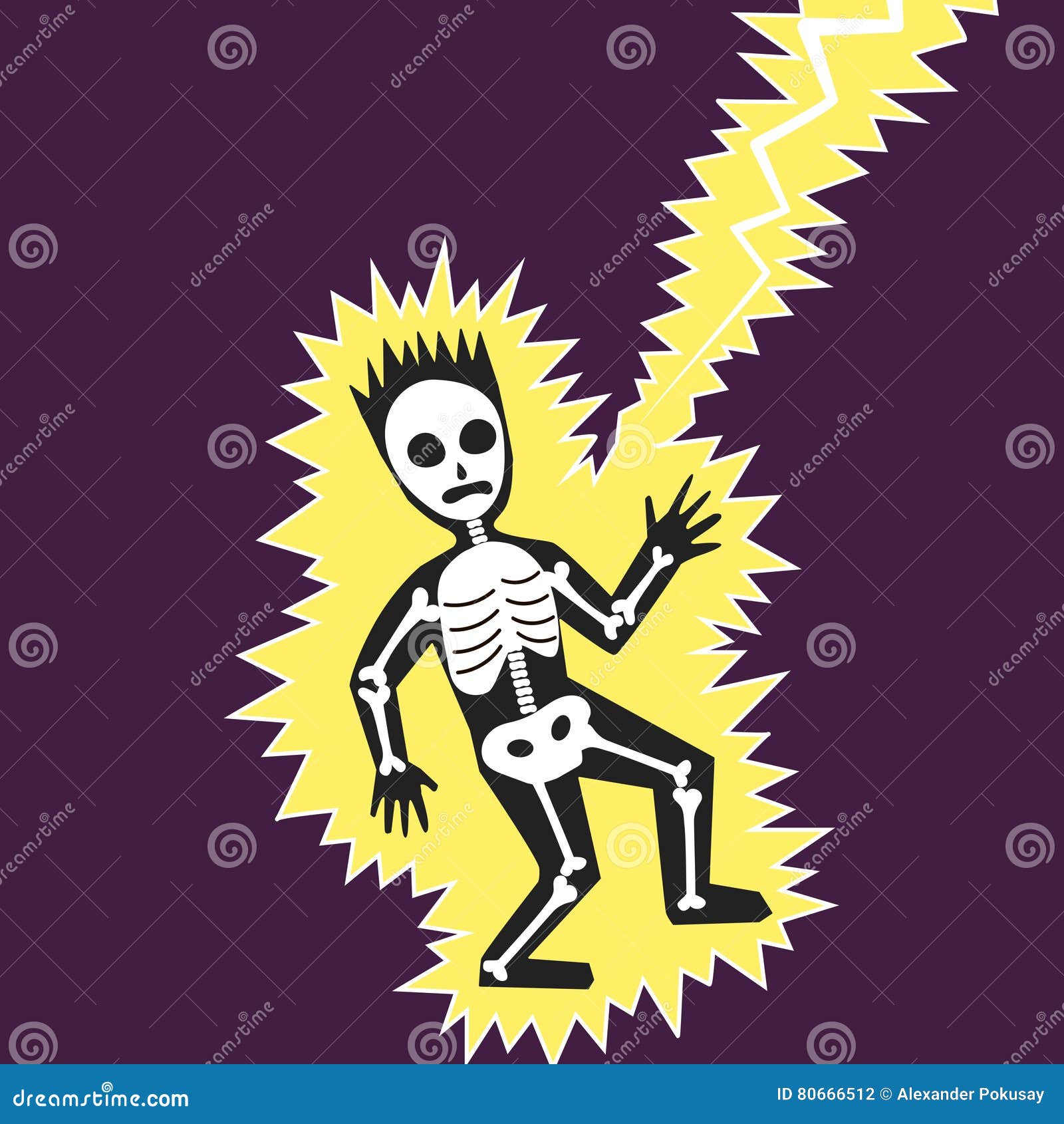 Lightning Hit the Man Cartoon Vector Illustration Stock Vector ...