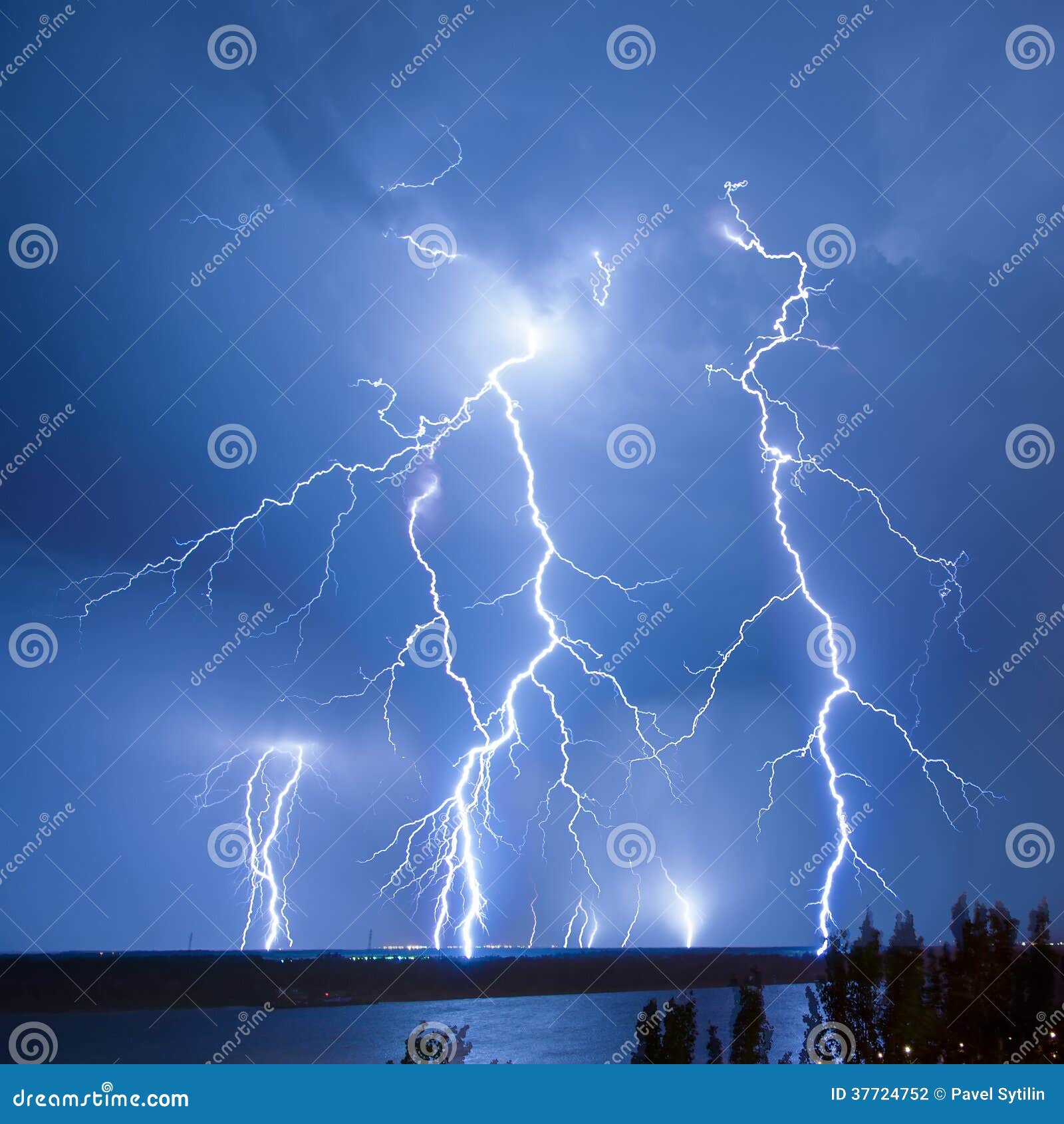 Lightning hits stock photo. Image of rain, coast, electrical - 37724752