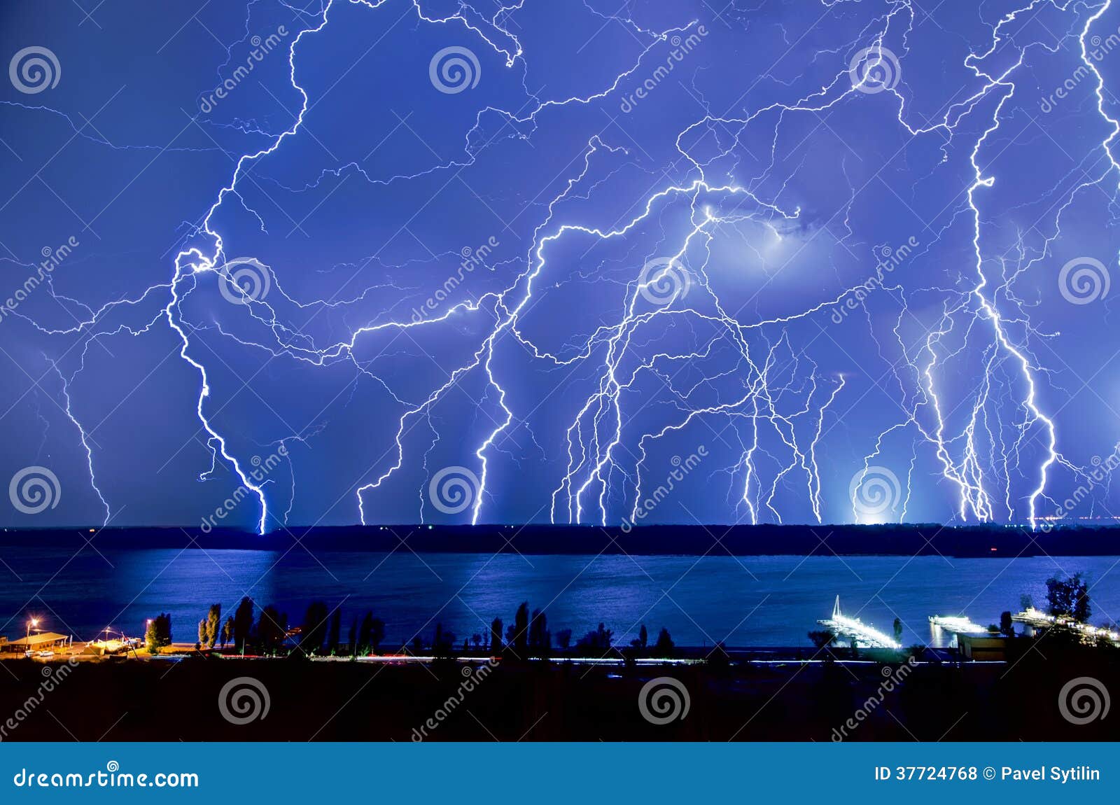 Lightning hits stock photo. Image of embayment, electrical - 37724768