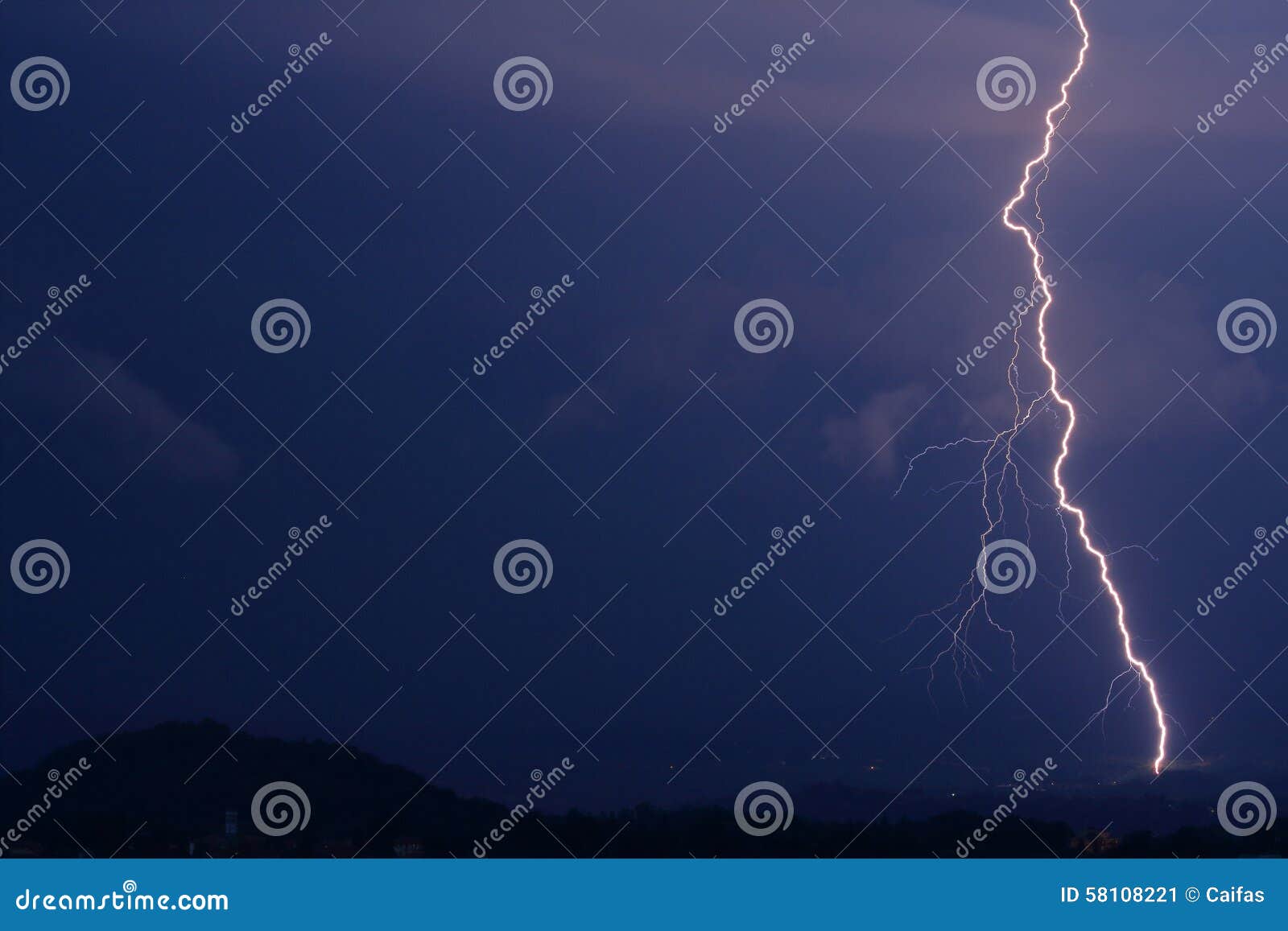 LIGHTNING on the HORIZON stock image. Image of strength - 58108221