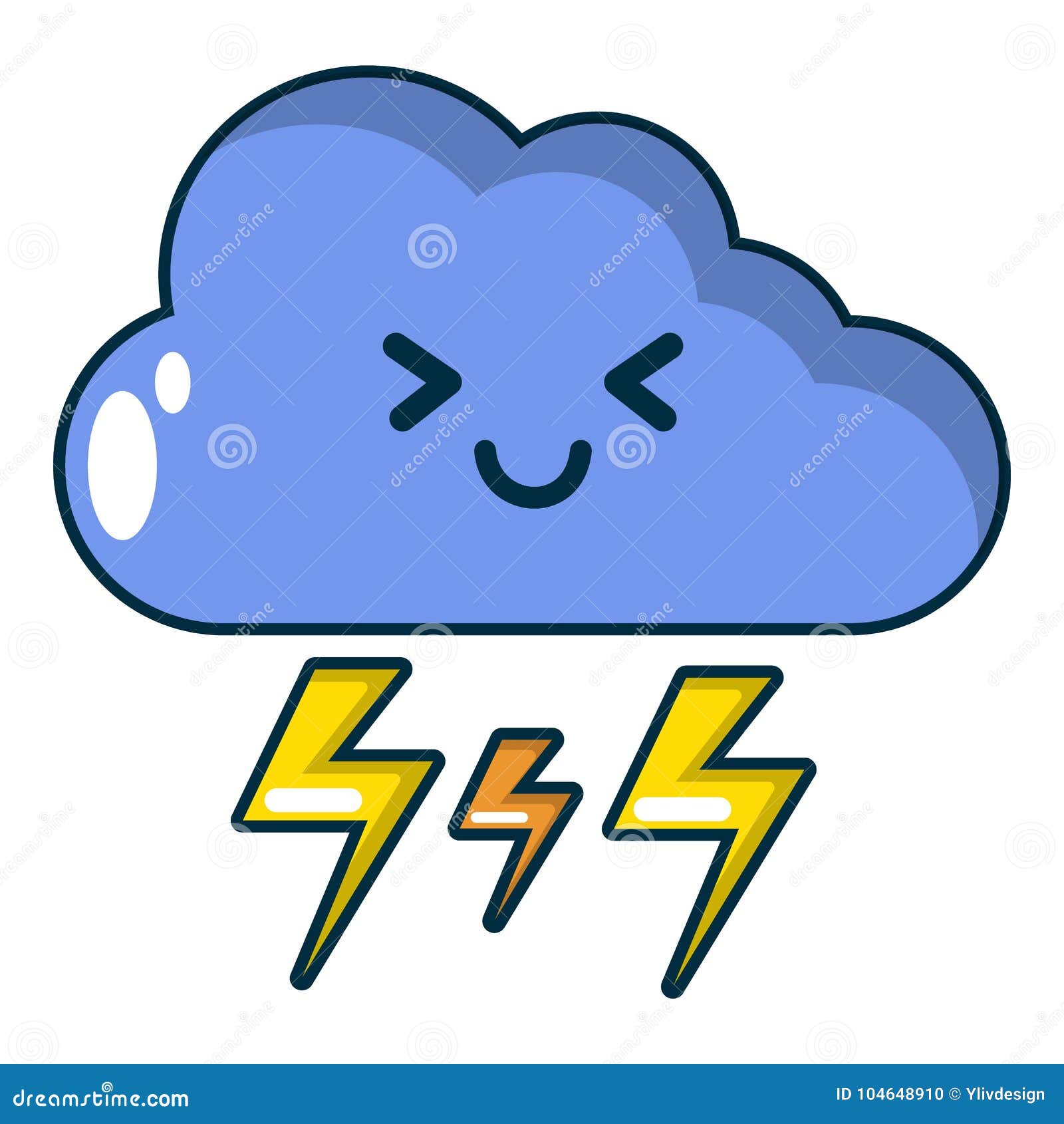 Lightning Icon, Cartoon Style Stock Vector - Illustration of dark ...