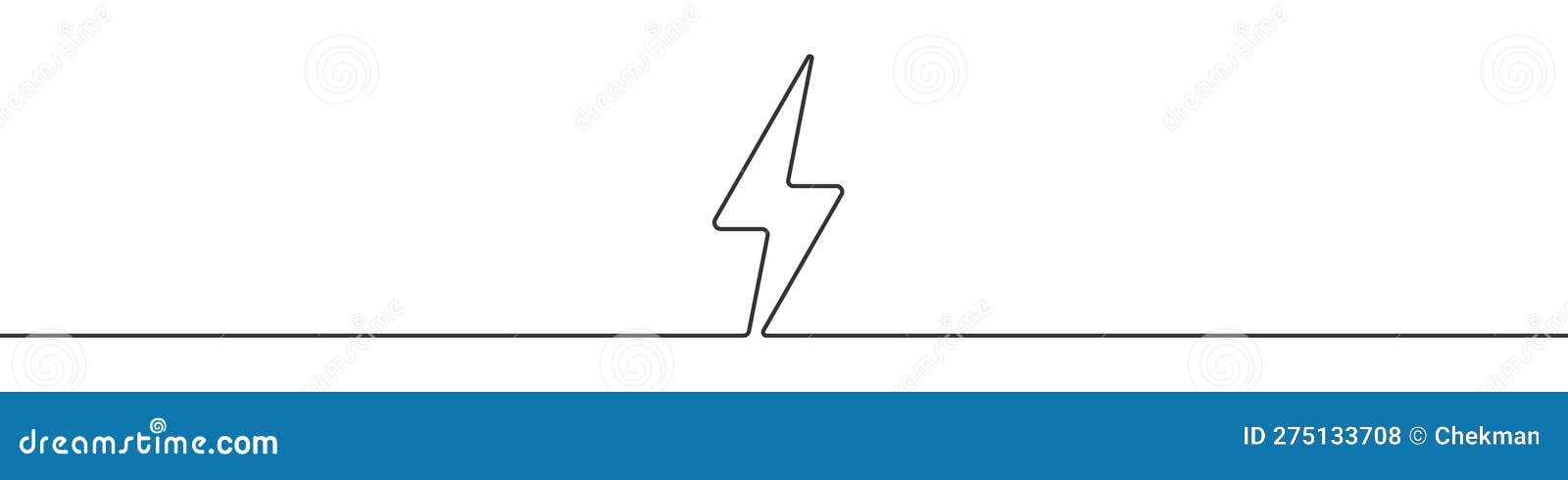 Lightning Icon in Continuous Line Drawing Style. Line Art of Lightning ...