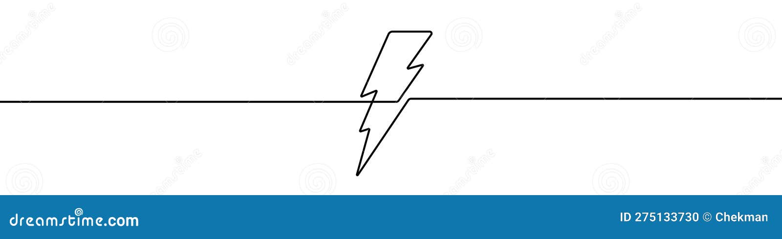 Lightning Icon in Continuous Line Drawing Style. Line Art of Lightning ...