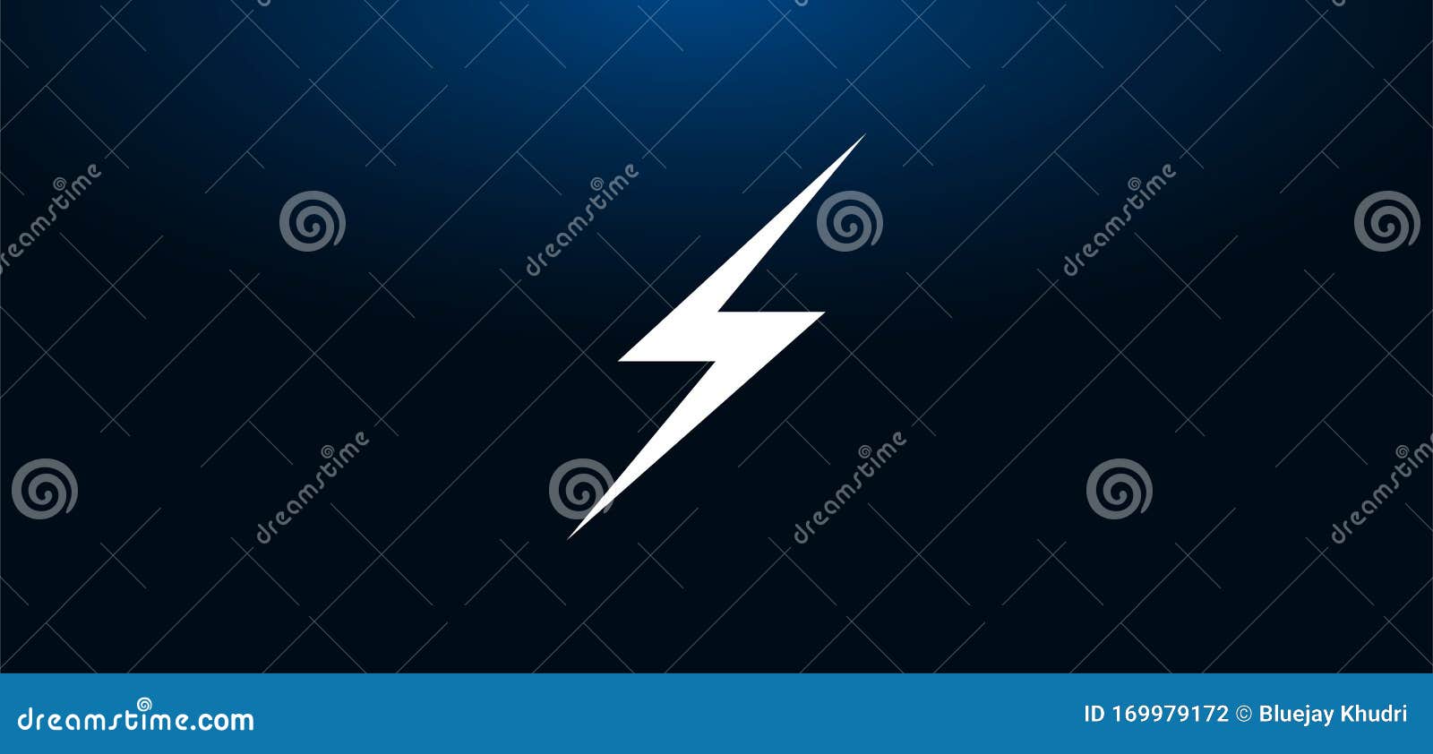 Lightning Icon Crystal Blue Banner Background Stock Illustration ...