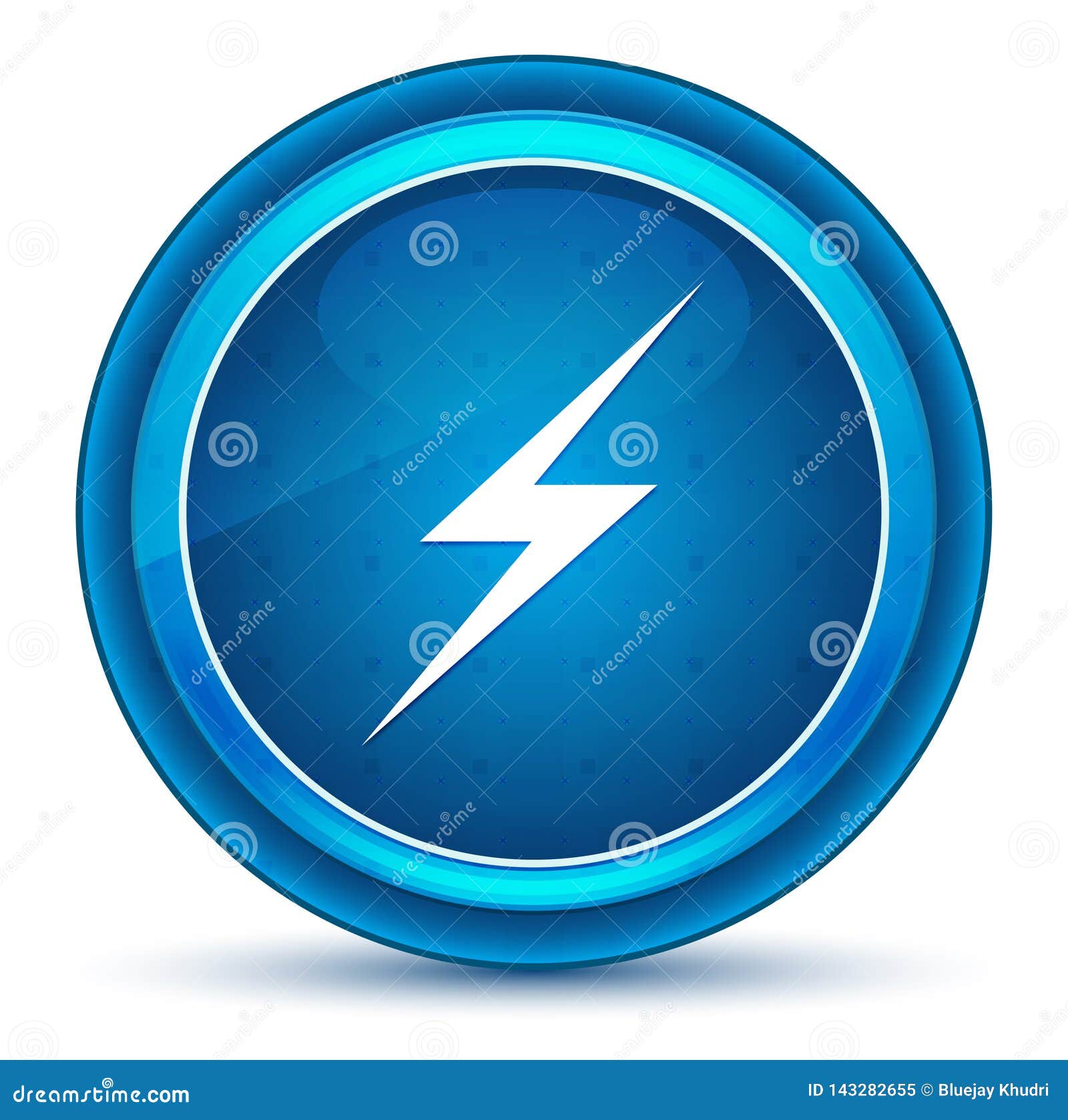 Lightning Icon Eyeball Blue Round Button Stock Illustration ...
