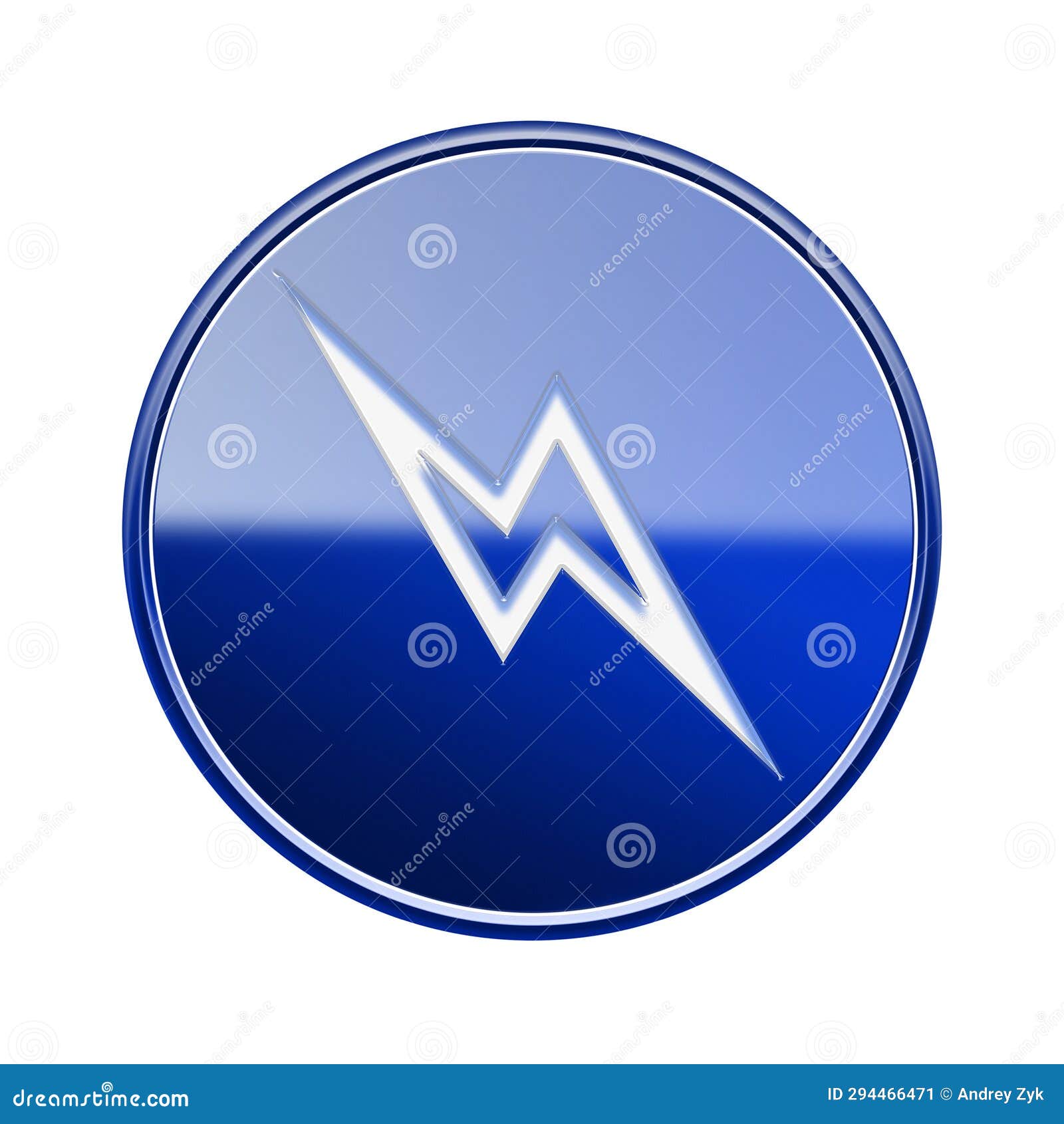 Lightning Icon Glossy Blue. Stock Illustration - Illustration of ...