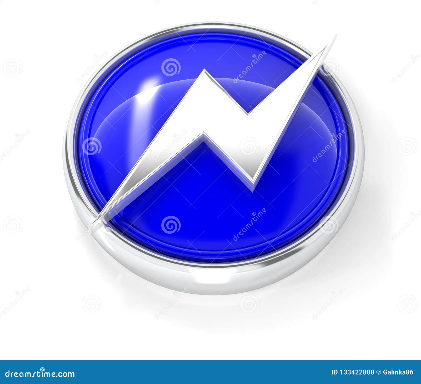 Lightning Icon on Glossy Blue Round Button Stock Illustration ...