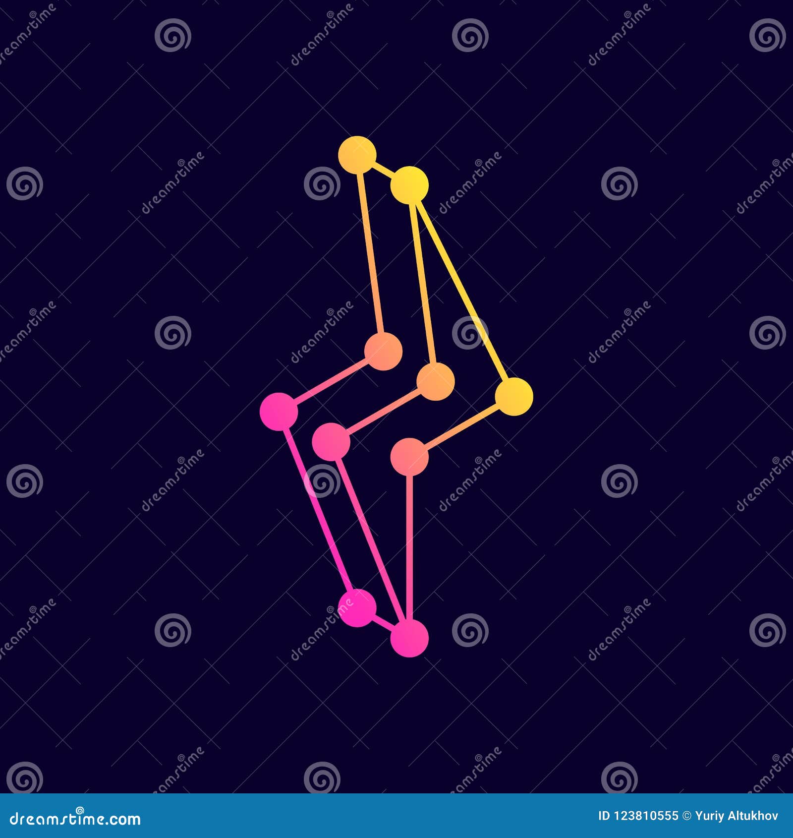 Lightning Icon. Network Connections. Stock Vector - Illustration of ...