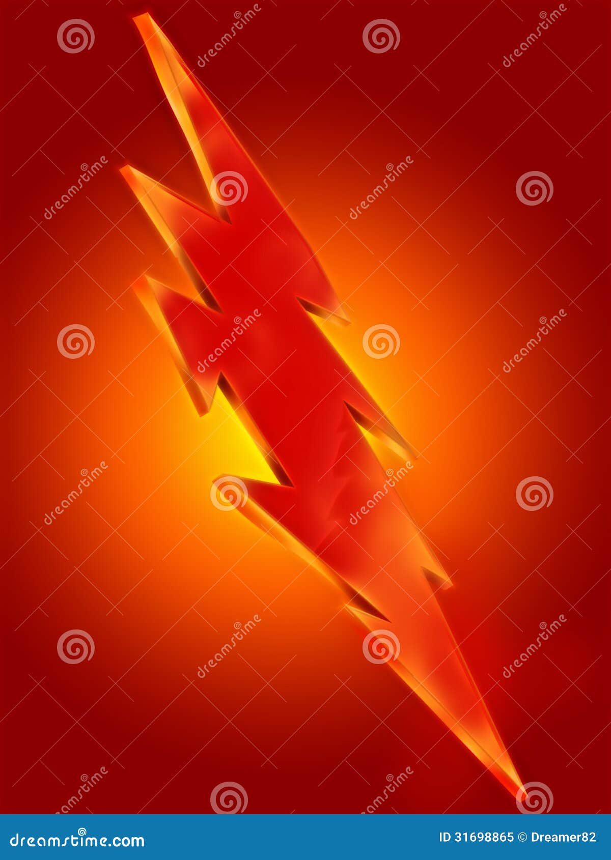 Lightning Icon on Orange Background Stock Illustration - Illustration ...