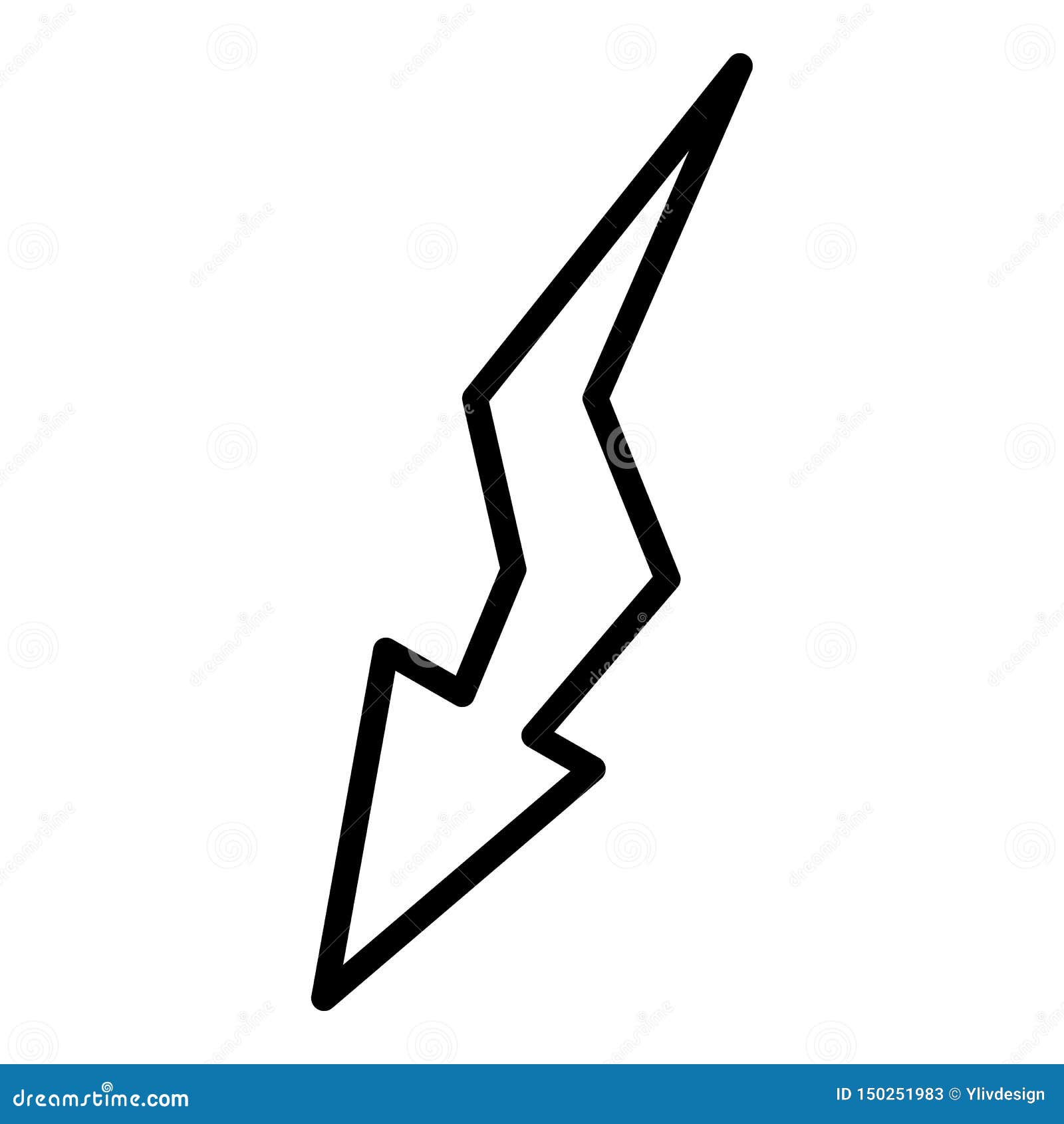 Lightning Icon, Outline Style Stock Vector - Illustration of pictogram ...