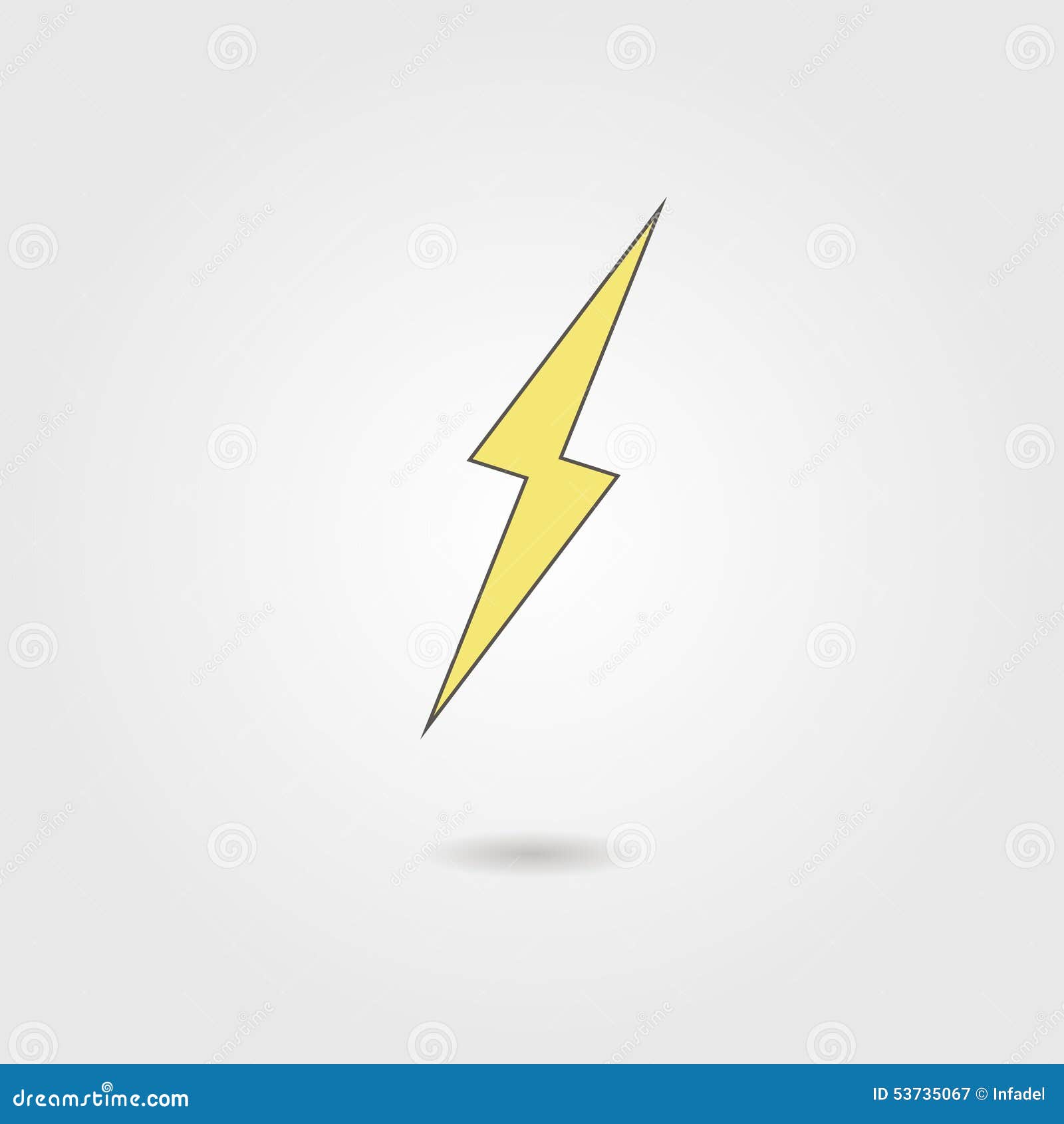 Lightning icon with shadow stock vector. Illustration of shadow - 53735067