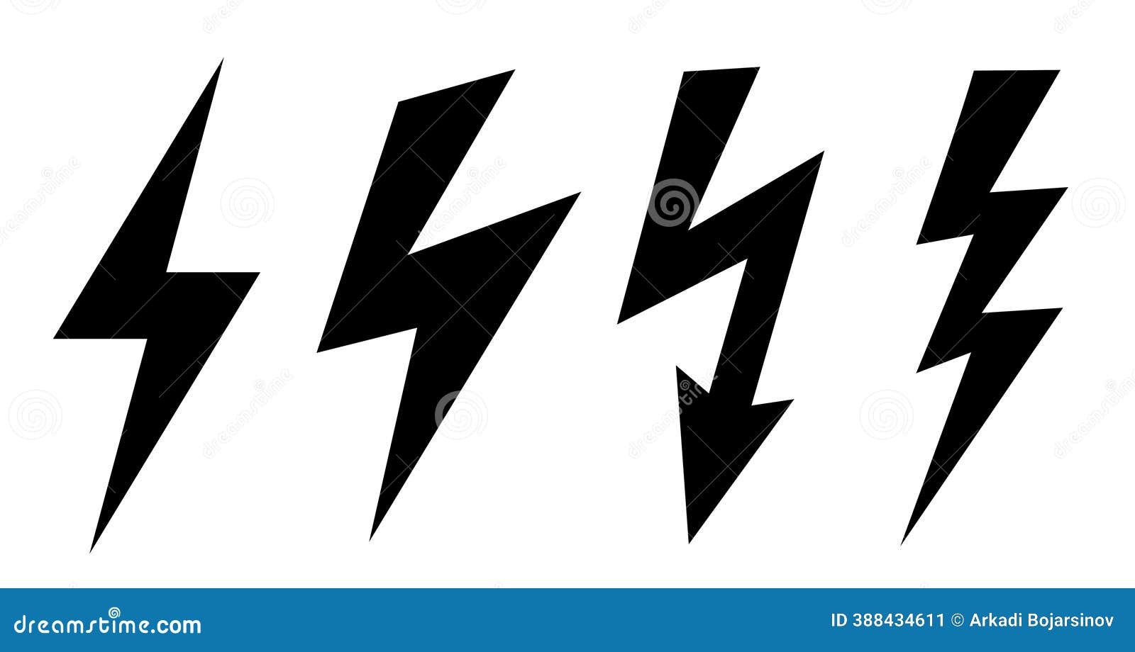 Thunder Bolt With Flash Of Lightning. Icons Of Electric. Logo Of ...