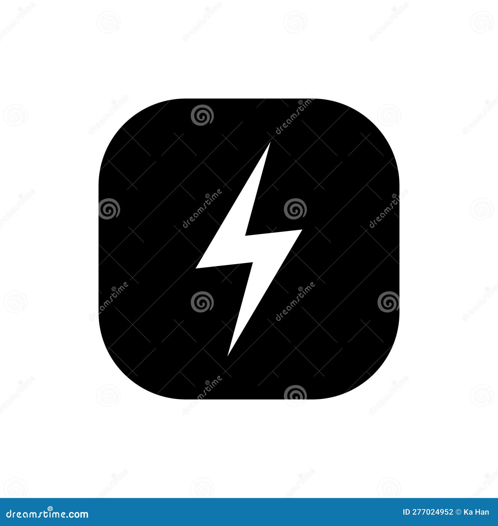 Lightning Icon Vector. Thunderbolt Isolated on a Square Background ...