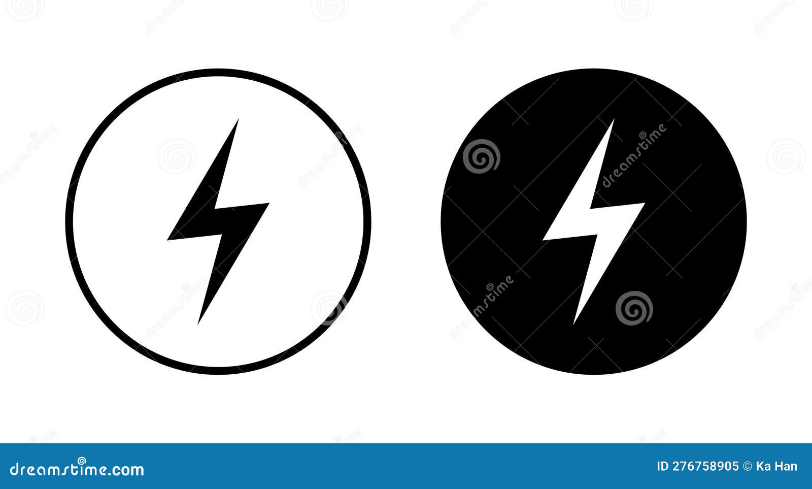 Lightning Icon Vector. Thunderbolt Symbol Isolated on Circle Background ...