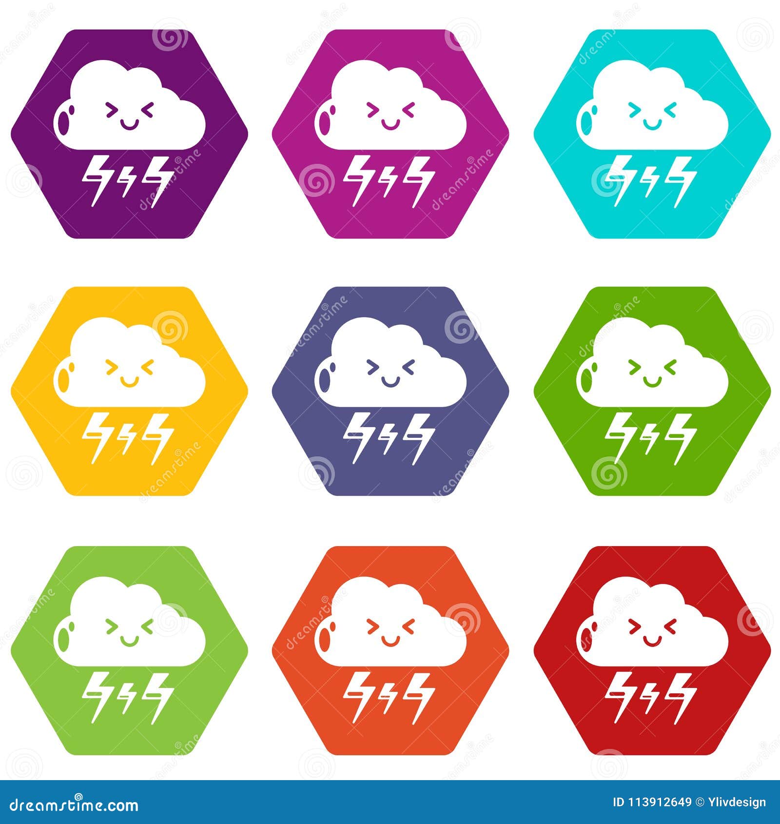 Lightning Icons Set 9 Vector Stock Vector - Illustration of close ...