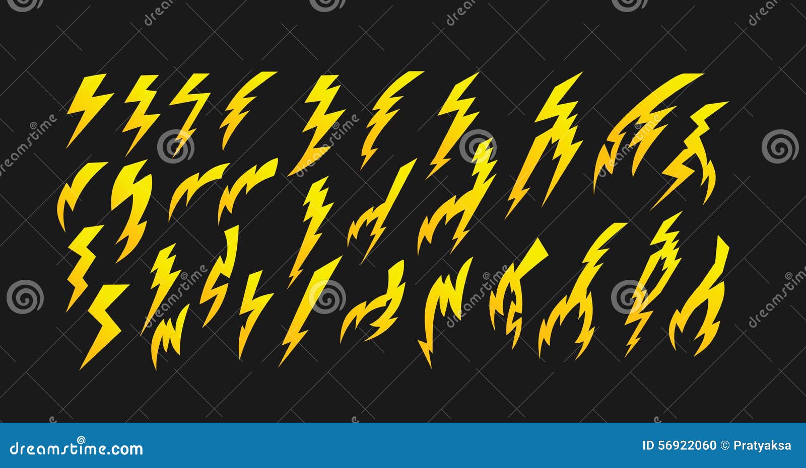 Lightning icons. stock vector. Illustration of shock - 56922060