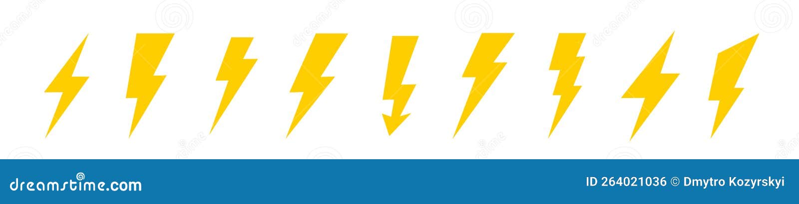Lightning Icons Set. Thunder and Bolt. Flash Icon. Lightning Bolt ...