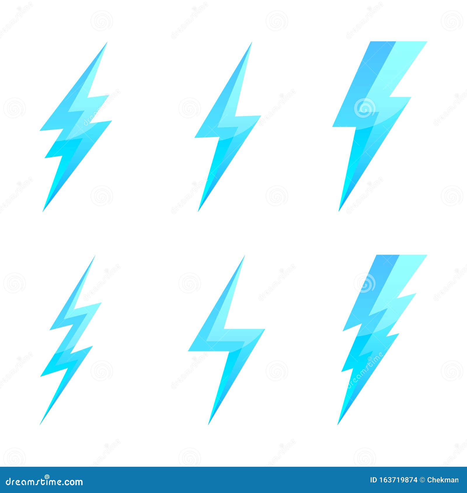 Lightning icons - vector stock illustration. Illustration of icon ...